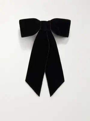 JENNIFER BEHR Wide Silk-velvet Bow Hairclip - Black