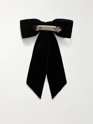 JENNIFER BEHR Wide Silk-velvet Bow Hairclip