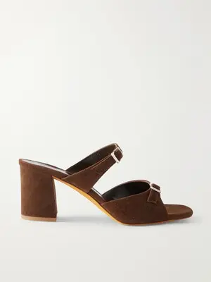 MARYAM NASSIR ZADEH Una 70 Suede Sandals - Brown