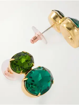 JENNIFER BEHR Elisa Crystal-embellished Gold-tone Earrings