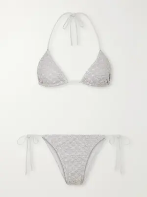 Missoni Mare Crochet-knit Triangle Bikini - Silver