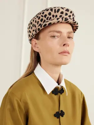 GIGI BURRIS MILLINERY Laurel Leopard-print Wool-felt Cap