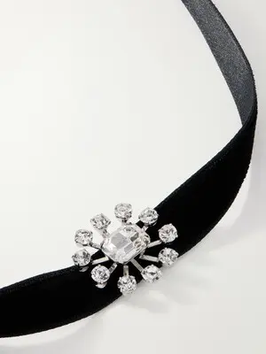 JENNIFER BEHR Sophia Crystal-embellished Velvet Choker