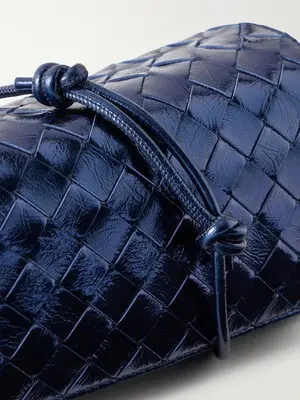 Bottega Veneta Notturno Intrecciato Metallic Leather Shoulder Bag