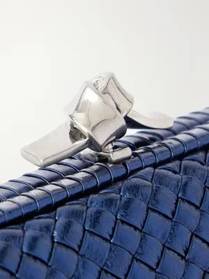 Bottega Veneta Knot Intrecciato Metallic Leather Clutch