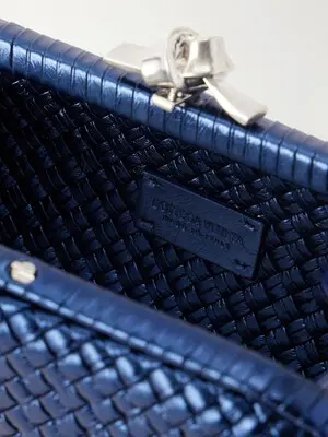 Bottega Veneta Knot Intrecciato Metallic Leather Clutch