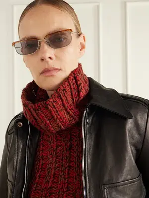 Prada Square-frame Silver-tone Titanium And Tortoiseshell Acetate Sunglasses