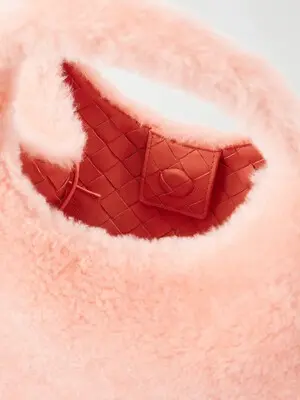 Bottega Veneta Baby Campana Shearling Top-handle Bag