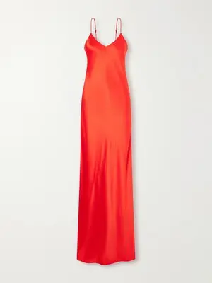 NILI LOTAN Cami Silk-satin Gown - Red