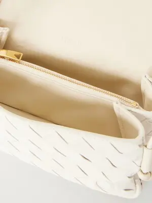 Bottega Veneta Notturno Intrecciato Shearling-trimmed Suede Shoulder Bag