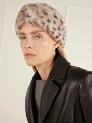 GIGI BURRIS MILLINERY Sylvie Leopard-print Shearling Pillbox Hat