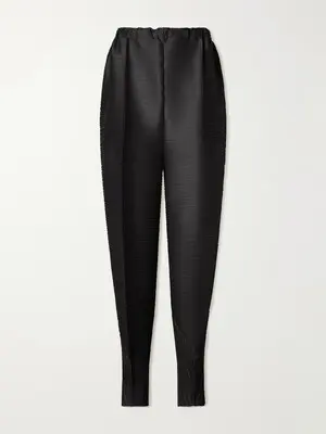 Issey Miyake Cocoon Plissé Tapered Pants - Black
