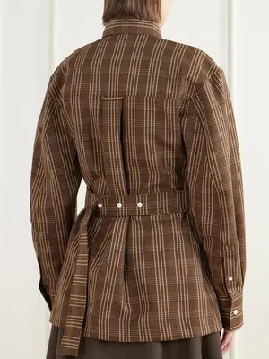 AMI Paris Belt-detailed Checked Wool Shirt