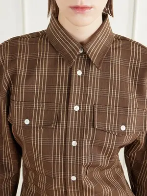 AMI Paris Belt-detailed Checked Wool Shirt