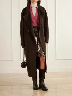 AeydĒ Theo 15 Shearling-trimmed Suede And Leather Knee Boots