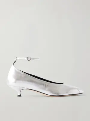 AeydĒ Priya 35 Metallic-leather Pumps - Silver