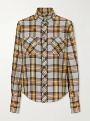 Chloé Checked Cotton-blend Twill Shirt - Multi