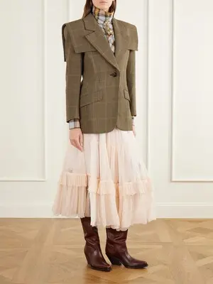 Chloé Checked Cotton-blend Twill Shirt