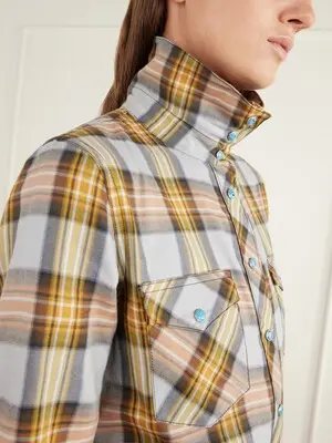 Chloé Checked Cotton-blend Twill Shirt