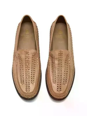 Brunello Cucinelli Woven Leather Loafers - Neutrals