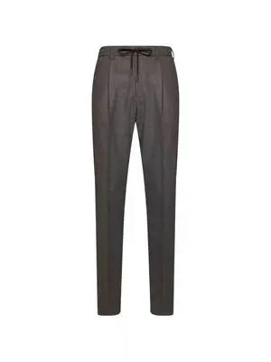 Tagliatore Pleated Drawstring Trousers - Grey