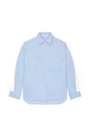 Givenchy Couture Seam Overshirt In Poplin With Gros Grain Detail - Blue