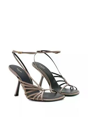 MUGLER Multi-strap Leather Sandals - Grey