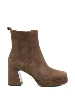 BRUNO PREMI Suede Platform Ankle Boots - Brown