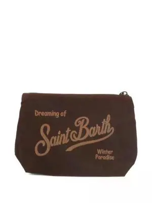 MC2 SAINT BARTH Aline Embroidered Clutch Bag - Brown