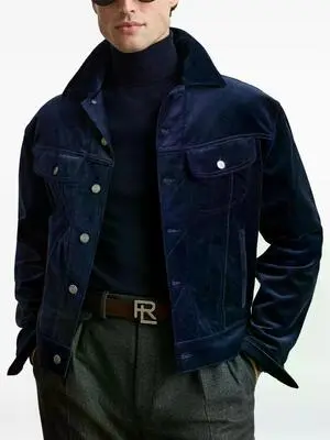 Ralph Lauren Purple Label Velvet Trucker Jacket - Blue