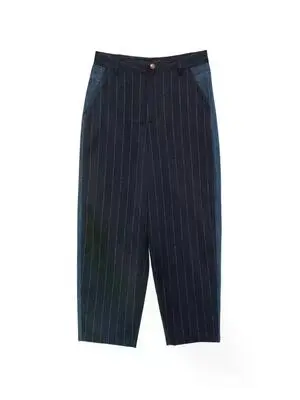 Liu Jo Panelled-design Pinstripe-pattern Balloon Trousers - Blue