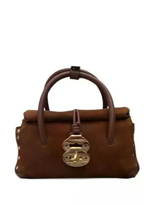 ZANELLATO Mini Postina Stud-embellished Tote Bag - Brown