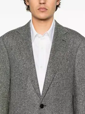 Canali Herringbone-pattern Single-breasted Jacket