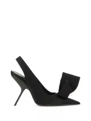 FERRAGAMO Asymmetrical-bow Heeled Pumps - Black