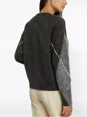 Maison123 Alpha Argyle-knit Cardigan