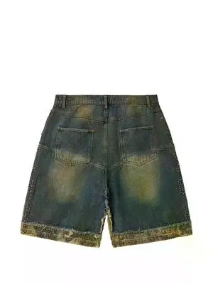 VALE FOREVER Double Jorts Studded Distressed Shorts