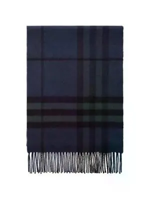 Burberry Check Cashmere Scarf - Blue