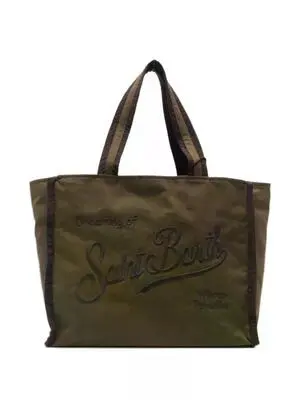 MC2 SAINT BARTH Vanity Wax Corduroy-trim Shouder Bag - Green