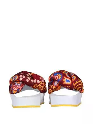 La DoubleJ Braided Floral-print Sandals
