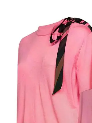 Emilio Pucci Wool T-shirt With Scarf Detail