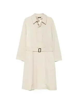 TOM FORD Leather-trimmed Belted Trench Coat - Neutrals