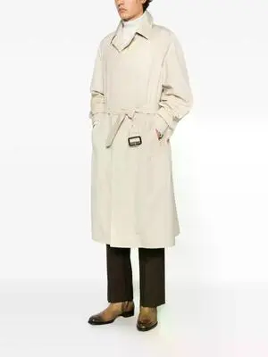 TOM FORD Leather-trimmed Belted Trench Coat