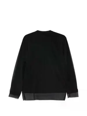 Comme Des Garçons Sheer-panel Long-sleeve T-shirt - Black