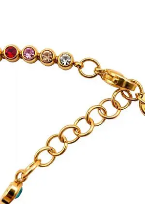 HZMER JEWELLERY Multicolor Faux Gem Tennis Bracelet