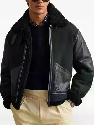 Ralph Lauren Purple Label Lutton Shearling-trim Leather Jacket
