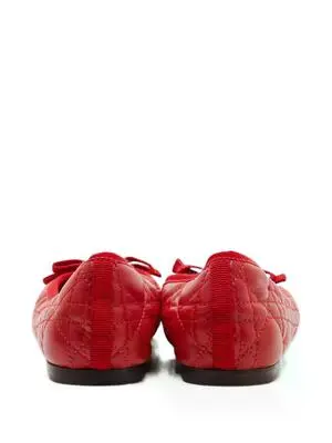 Dior Dioramour Cannage Ballet Flats - Red