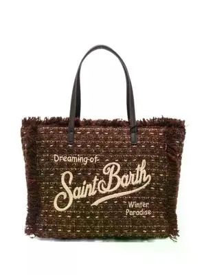 MC2 SAINT BARTH Vanity Tweed N Logo-embroidered Shoulder Bag - Brown