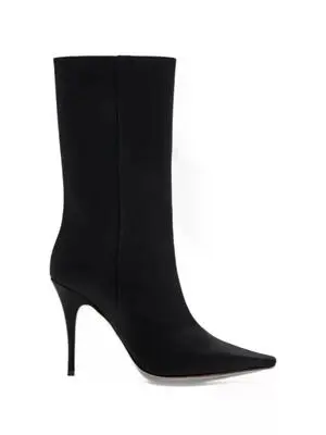 Amina Muaddi Felicia Pointed-toe Ankle Boots - Black