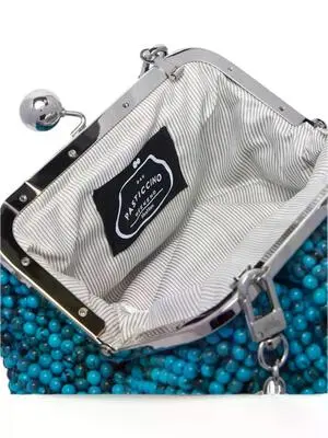 Max Mara Pasticcino Bead-embellished Clutch Bag - Blue
