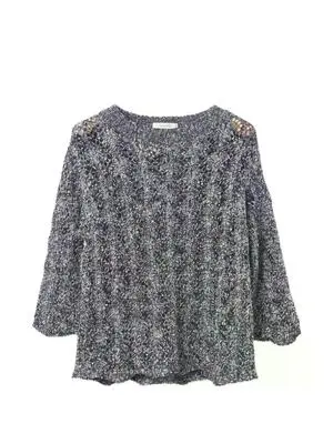 D.exterior Embellished Scallop-hem Sweater - Blue